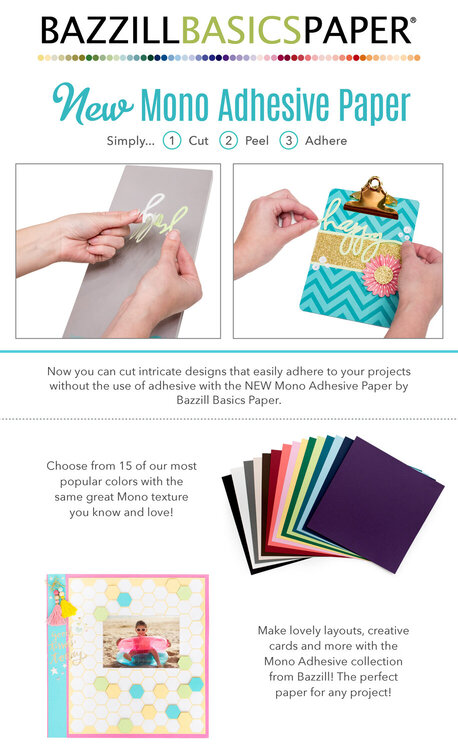 New Bazzill Basics Mono Adhesive Paper - Project Idea - Scrapbook.com