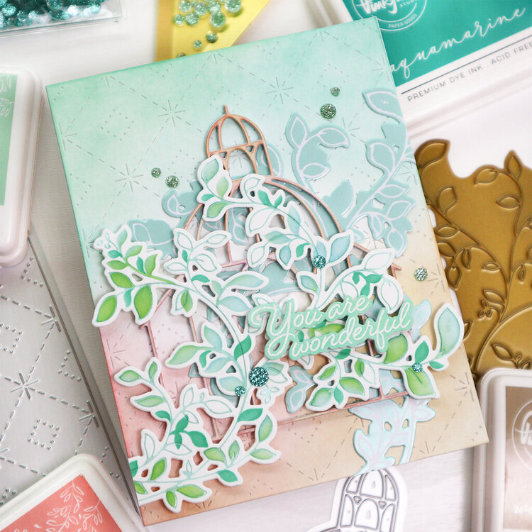 Delicate Foliage - Pinkfresh Studio - Project Idea - Scrapbook.com