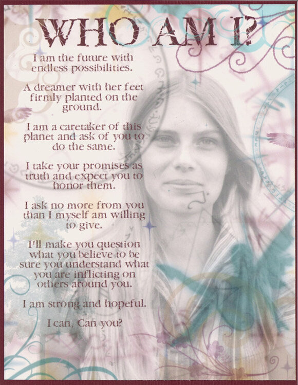 WHO AM I - Project Idea - Scrapbook.com