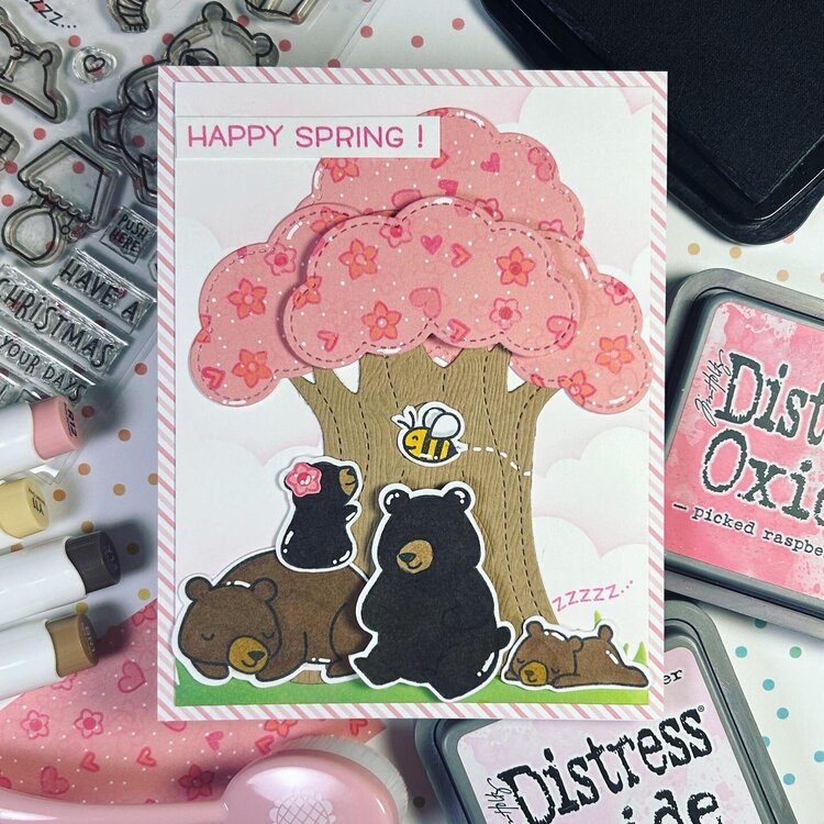 Lawn Fawn Spring Bear Card - Project Idea - Scrapbook.com