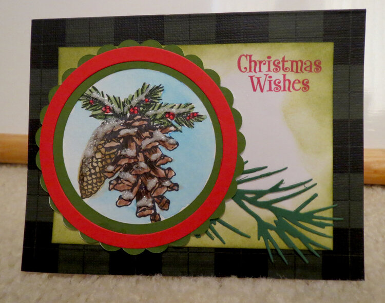 Pine and Pine Cone Christmas card - Project Idea - Scrapbook.com