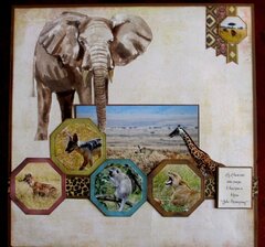 Scrapbook Customs African Safari Elephant Paper