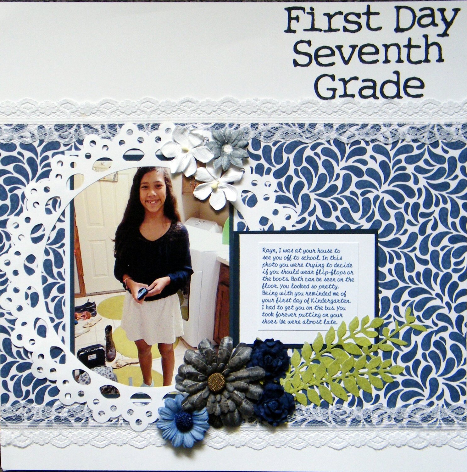 First Day Seventh Grade - Project Idea - Scrapbook.com