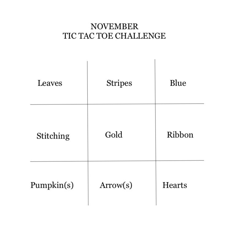 NOVEMBER TIC TAC TOE CHALLENGE - Project Idea - Scrapbook.com