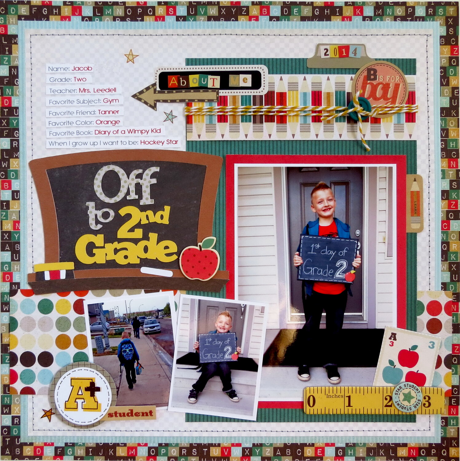 Off to 2nd Grade - Project Idea - Scrapbook.com