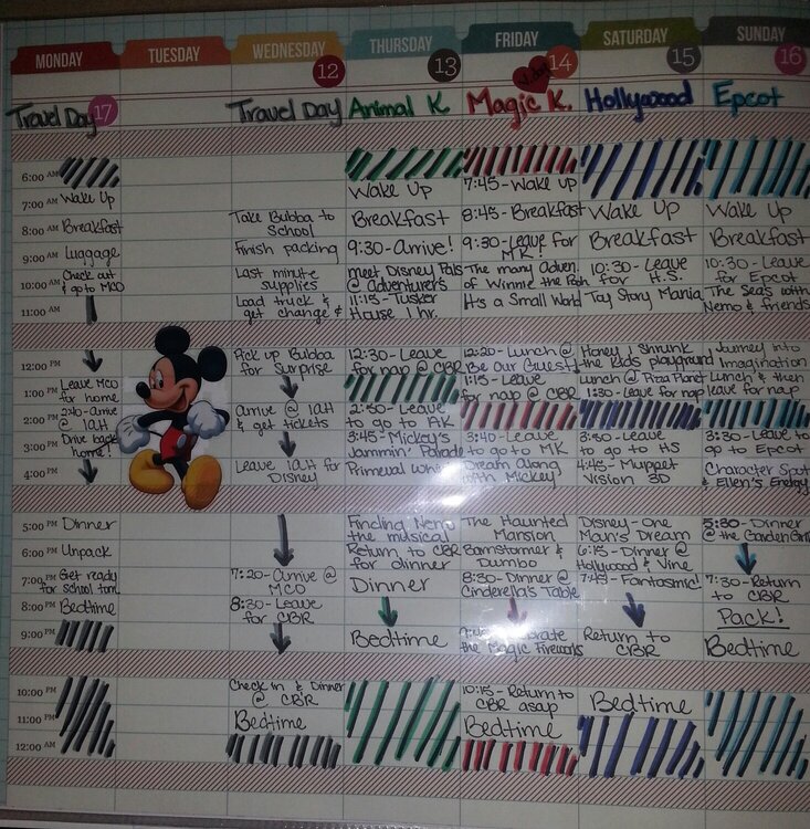 Disney World Schedule - Project Idea - Scrapbook.com