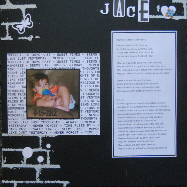 My prayer for Jace - Project Idea - Scrapbook.com
