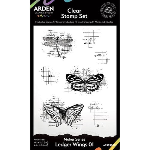 Ledger Wings 01 Clear Stamp Set from Arden Creative Studio
