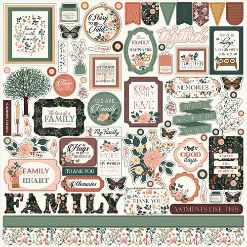 Elements 12" x 12" Cardstock Stickers - Family Collection by Echo Park ...