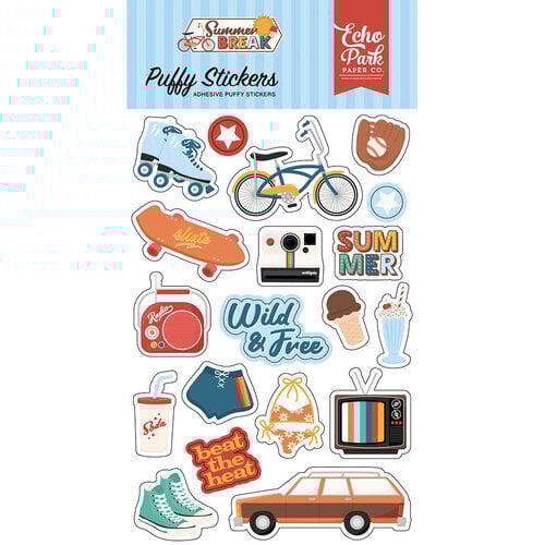 Echo Park - Summer Break Collection - Puffy Stickers