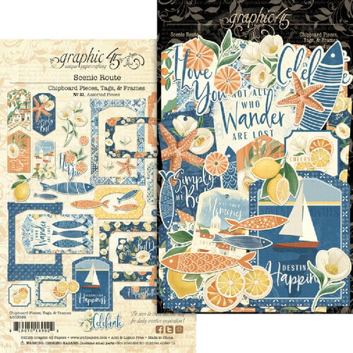 Scenic Route Chipboard Tags and Frames from Graphic 45