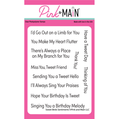 Pink and Main - Clear Photopolymer Stamps - Floral Banner Sentiments