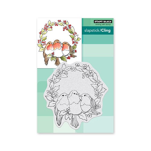Penny Black - Christmas - Cling Mounted Rubber Stamps - Feather Trio