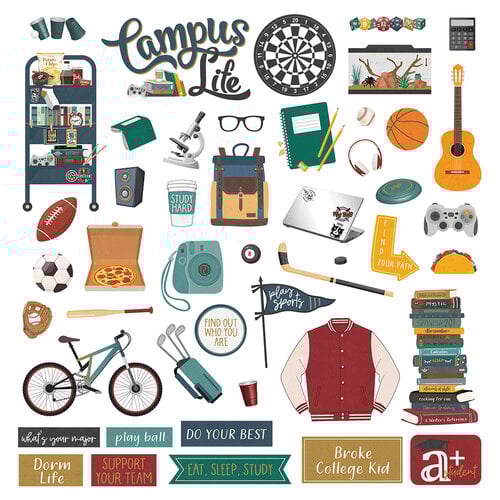 PhotoPlay - Campus Life Collection - 12 x 12 Cardstock Stickers ...