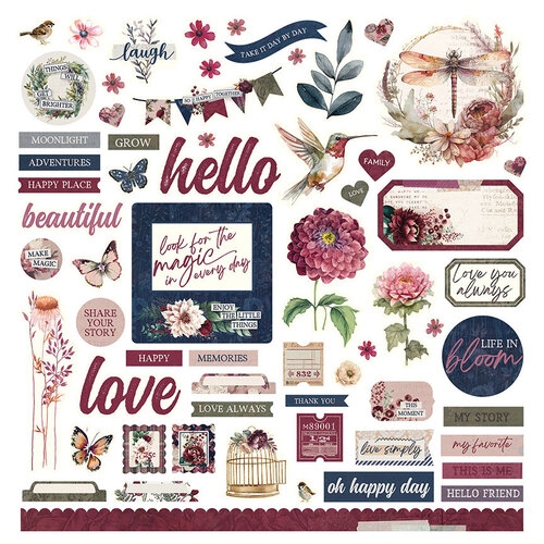 PhotoPlay - Midnight Garden Collection - 12 x 12 Cardstock Stickers ...