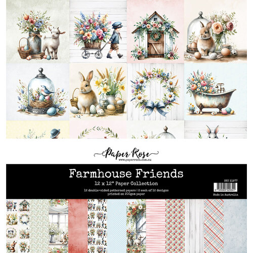 Paper Rose - Farmhouse Friends Collection - 12 x 12 Paper Pack ...