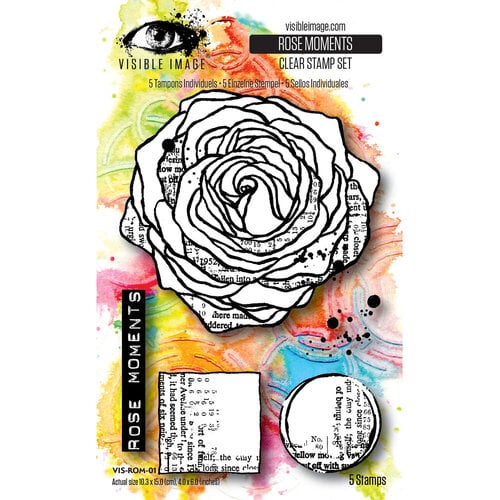 Visible Image - Grunge Florals - Clear Photopolymer Stamps - Rose Moments