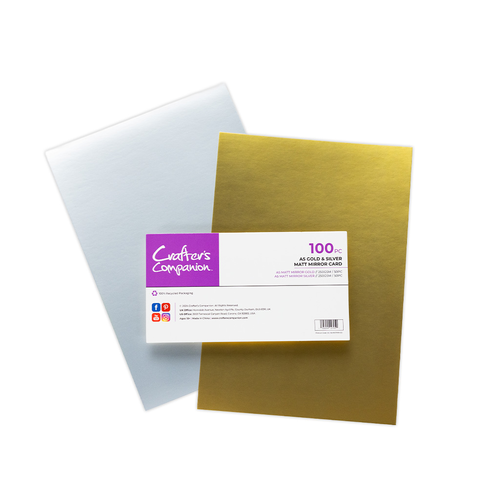 Crafter's Companion A5 Brushed Metal Card - Gold & Silver