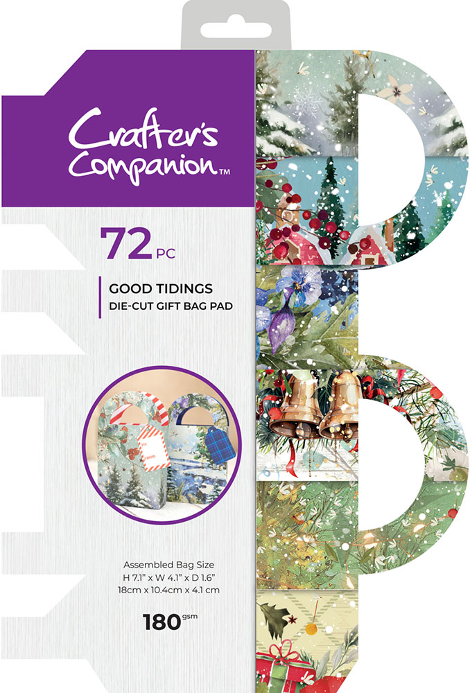 Crafter's Companion Good Tidings Die-Cut Gift Bag Paper Pad