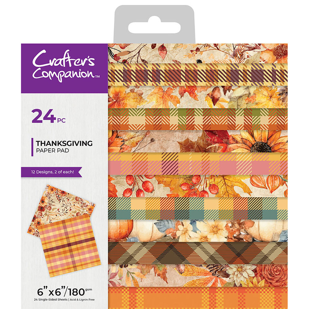 Crafter's Companion - Thanksgiving Collection - 6 x 6 Paper Pad