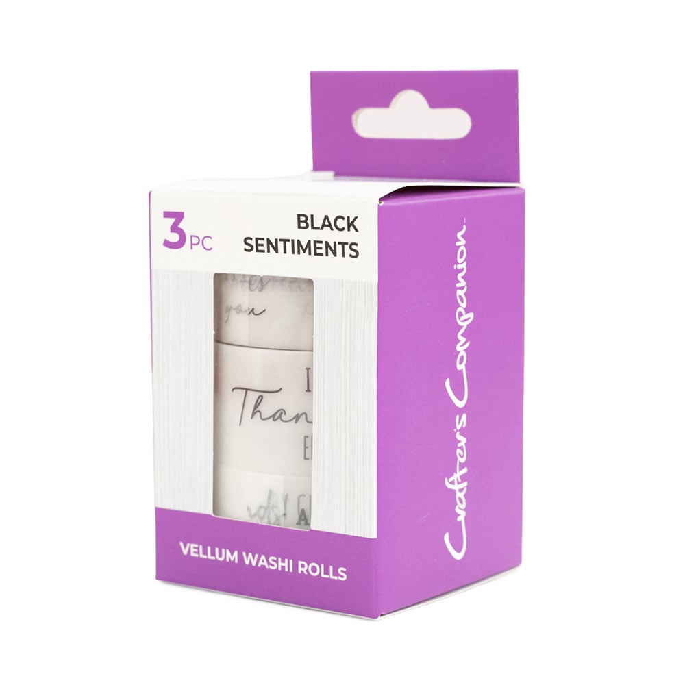 Crafter's Companion - Vellum Washi Tape - Black Sentiments