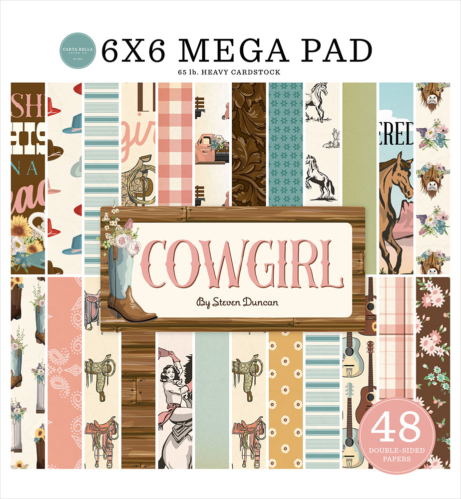 Carta Bella Paper - Cowgirl Collection - 6 x 6 Mega Paper Pad