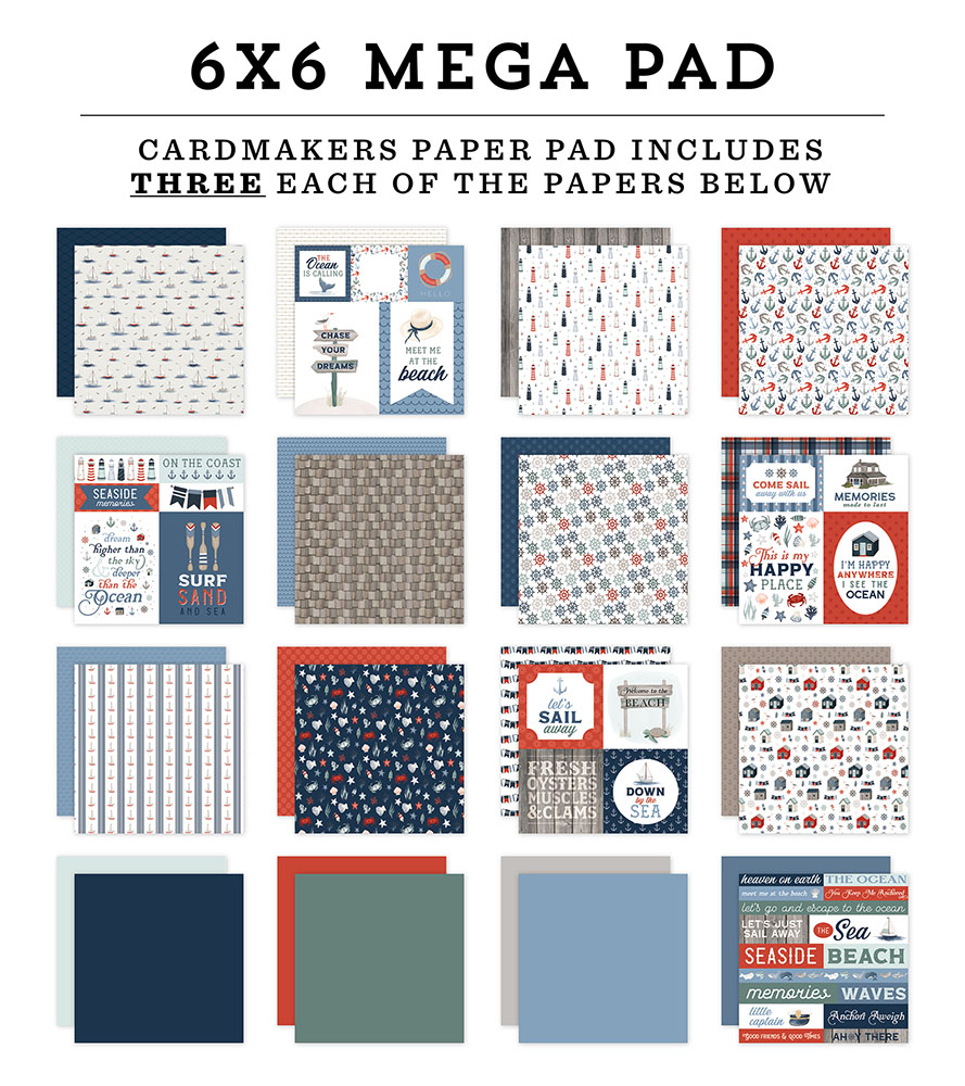 Carta Bella Paper - Seashore Collection - 6 x 6 Mega Paper Pad
