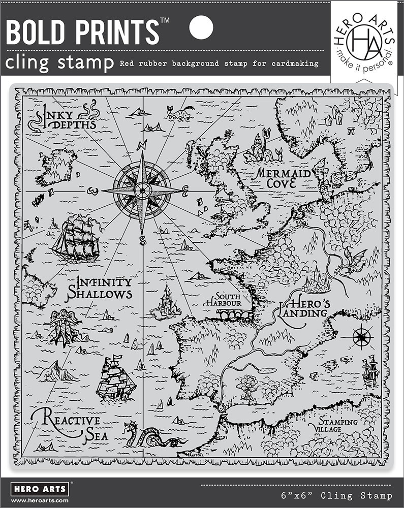 Hero Arts - Clings - Repositionable Rubber Stamps - Antique Hero Map ...