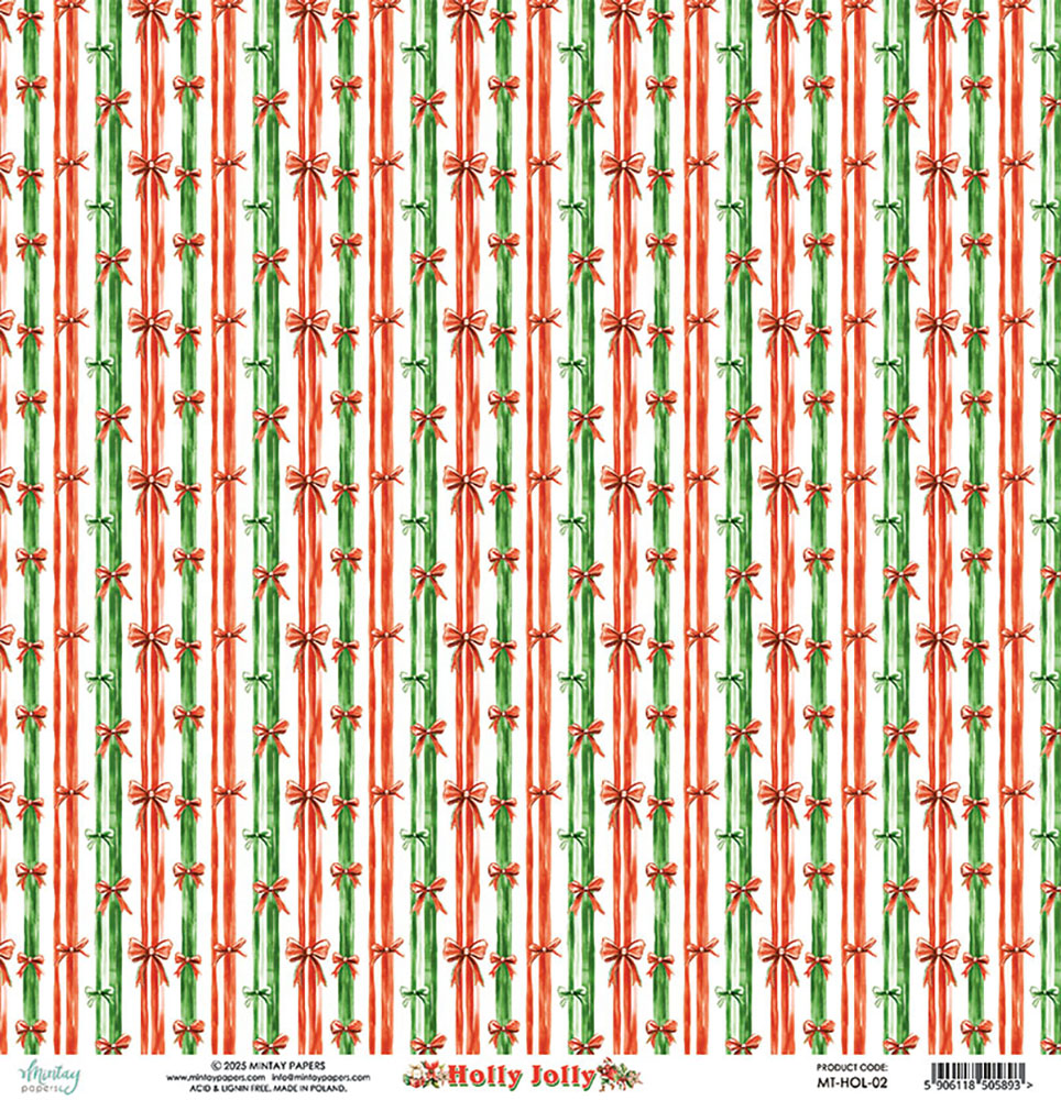 Mintay Papers - Holly Jolly Collection - 12 x 12 Double Sided Paper - 2