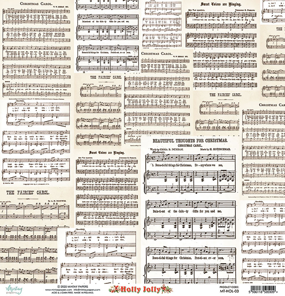 Mintay Papers - Holly Jolly Collection - 12 x 12 Double Sided Paper - 3