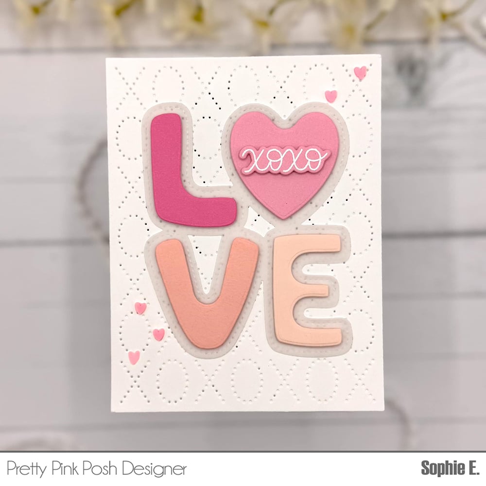 Pretty Pink Posh - Dies - Love Word Shaker | Scrapbook.com