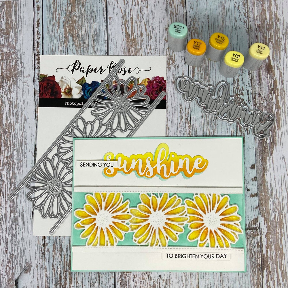 Paper Rose Daisy Border 2 Dies