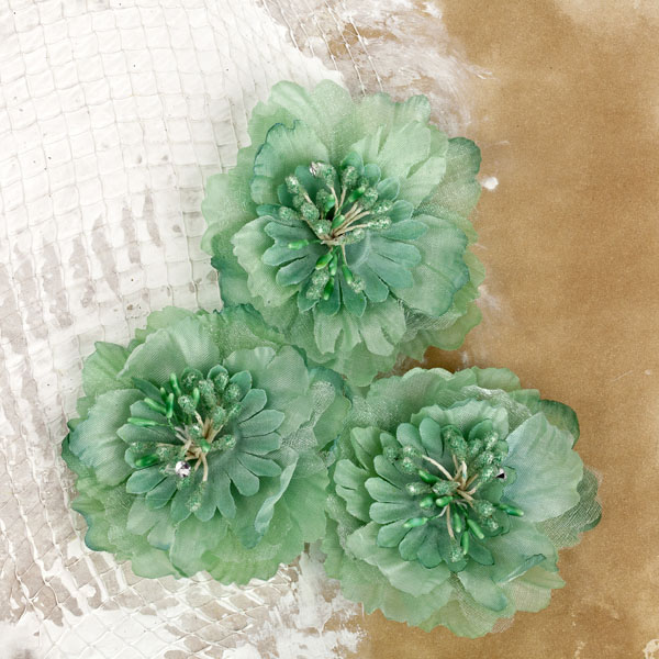 Prima - Lifetime Collection - Fabric Flower Embellishments - Green