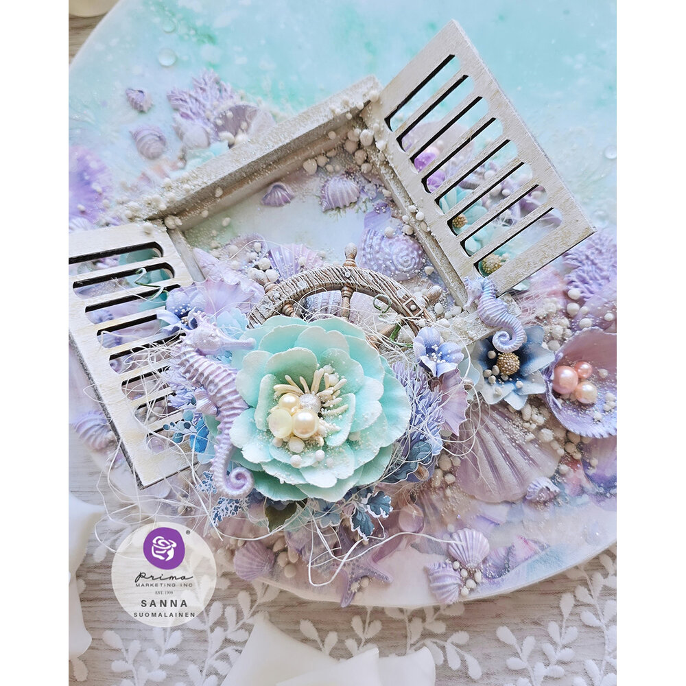 Prima - A Mermaid's Tale Collection - Flower Embellishments - Ocean Mist