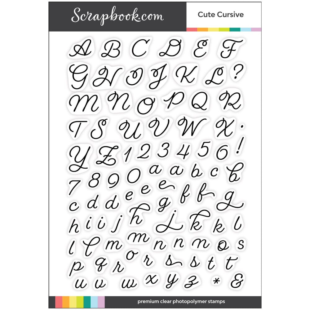 Scrapbook.com - Clear Photopolymer Stamp Set - Cute Cursive