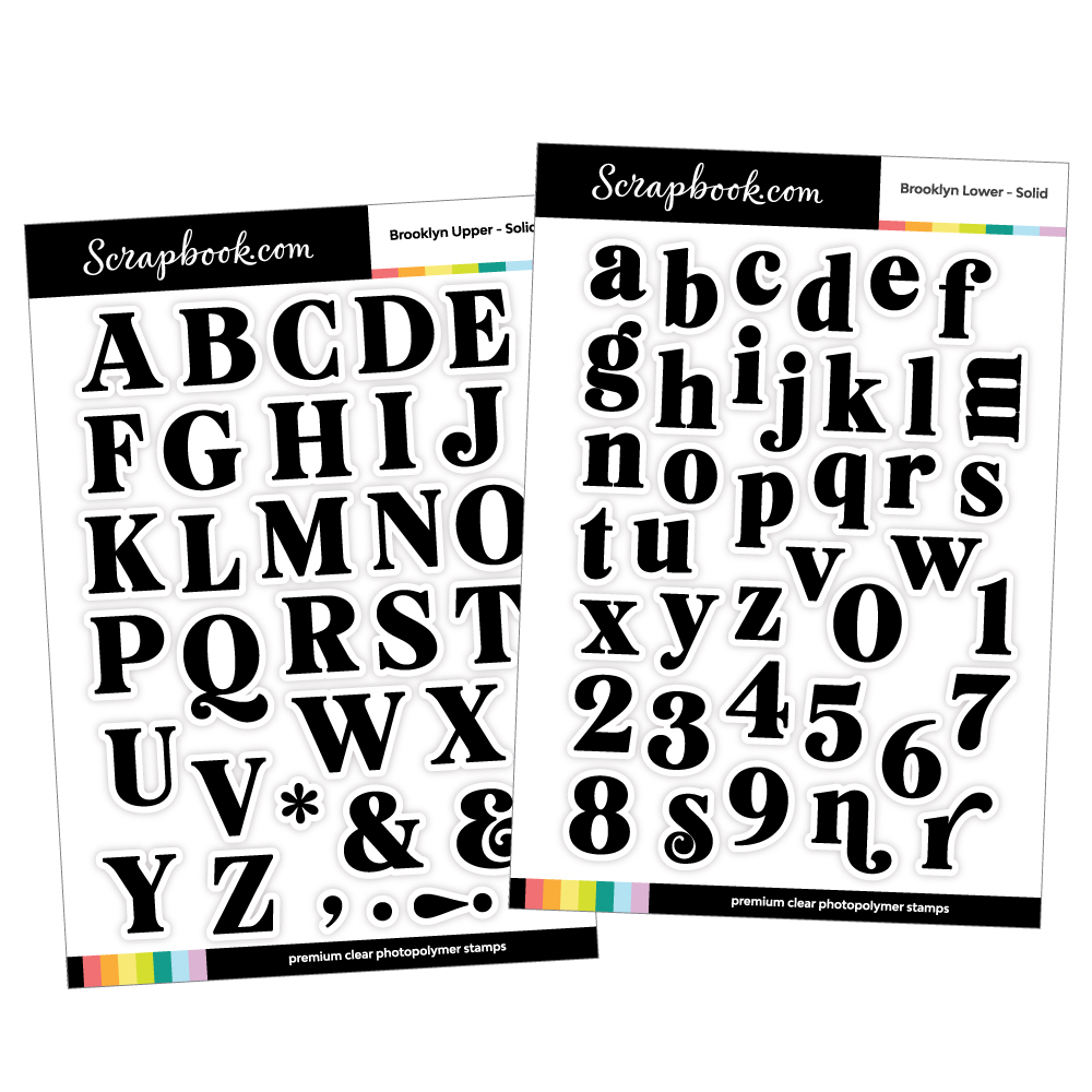 Scrapbook.com - Clear Photopolymer Stamp Set - Brooklyn Alpha Stamps - Upper and Lower - Solid