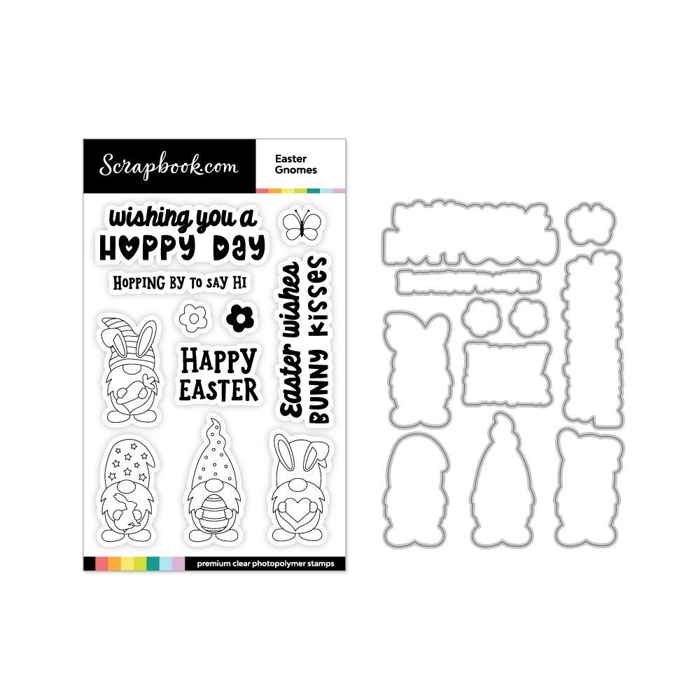 Photopolymer Stamp Set and Coordinating Die - Easter Gnomes - Scrapbook.com