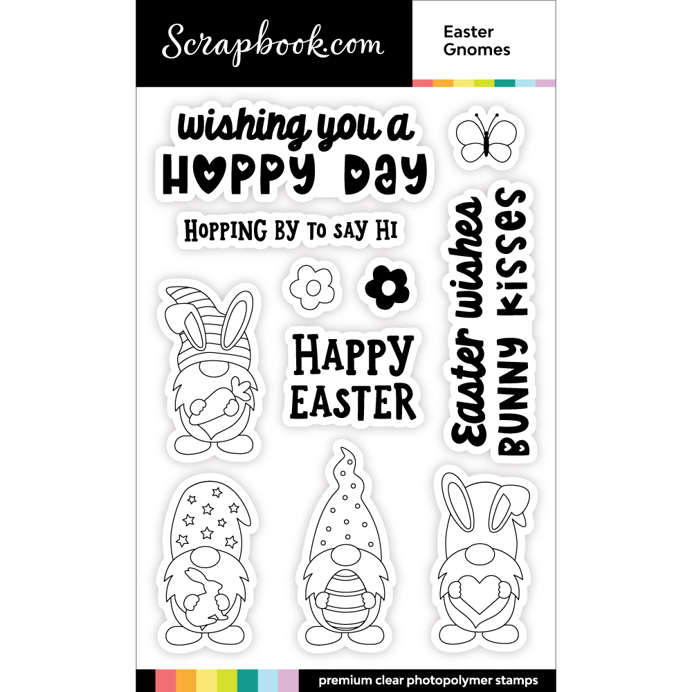 Photopolymer Stamp Set and Coordinating Die - Easter Gnomes - Scrapbook.com