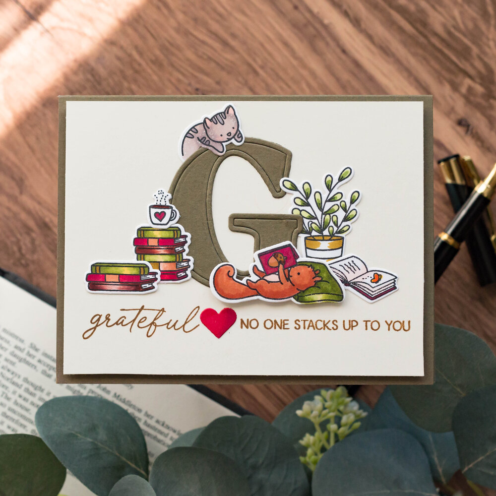 Scrapbook.com - Decorative Die and Photopolymer Stamp Set - Gratitude