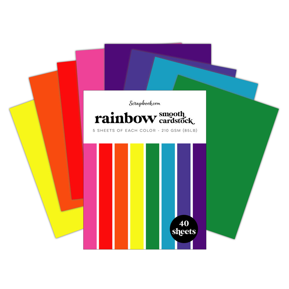 Scrapbook.com -Rainbow - Smooth Cardstock Paper Pad - A2 - 4.25 x 5.5 ...