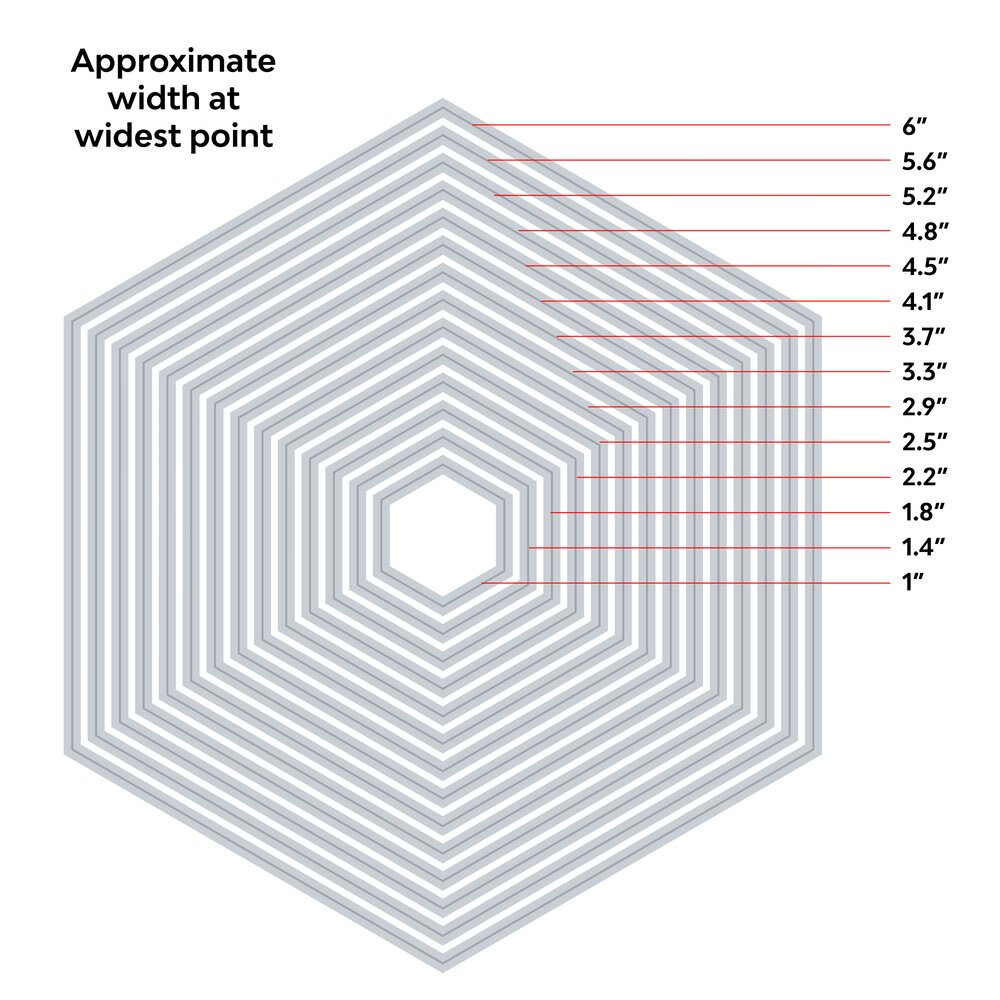 Scrapbook.com - Decorative Die Set - Nested Hexagons