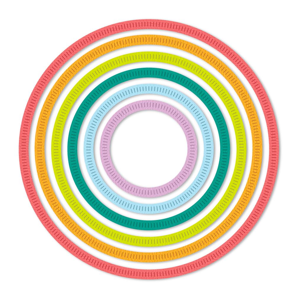 Decorative Die Set - Nested Dash Circle Frames - Scrapbook.com