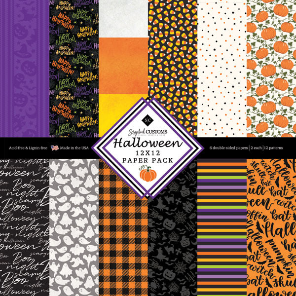 Scrapbook Customs - 12 x 12 Paper Pack - Halloween