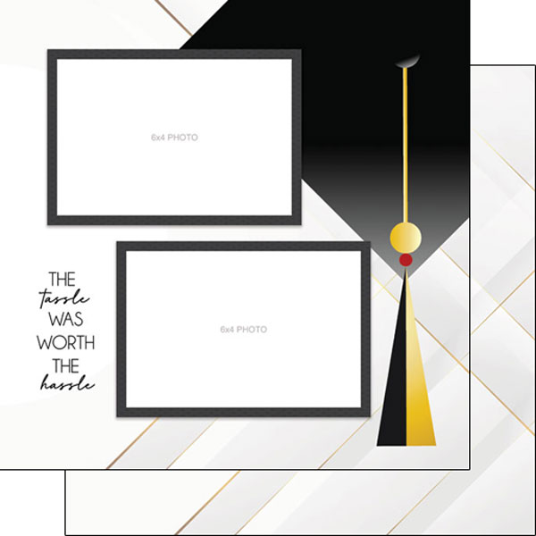 Scrapbook Customs - 12 x 12 Double Sided Paper - Graduate Right Quick Page