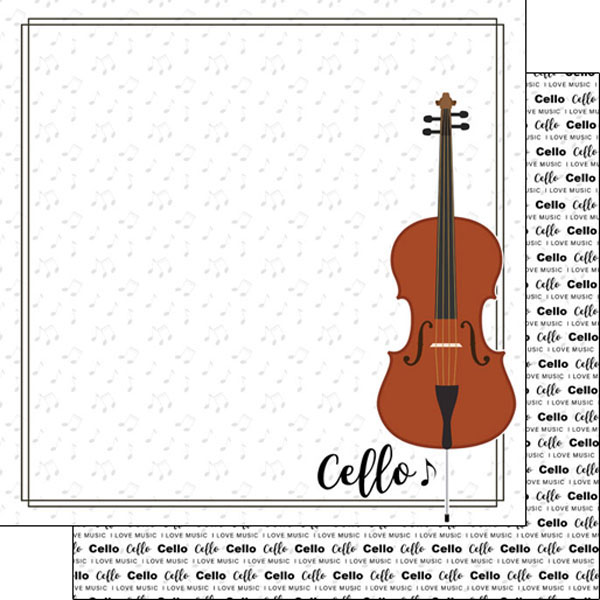 Scrapbook Customs Music Notes Cello Notes Paper