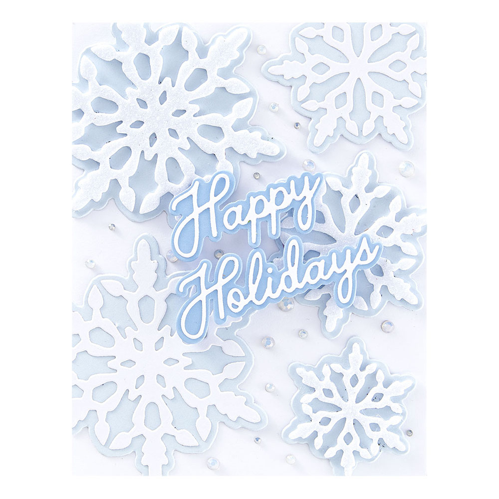 Spellbinders - Simon Hurley - Let It Snow Collection - Etched Dies - Handwritten Holiday Sentiments