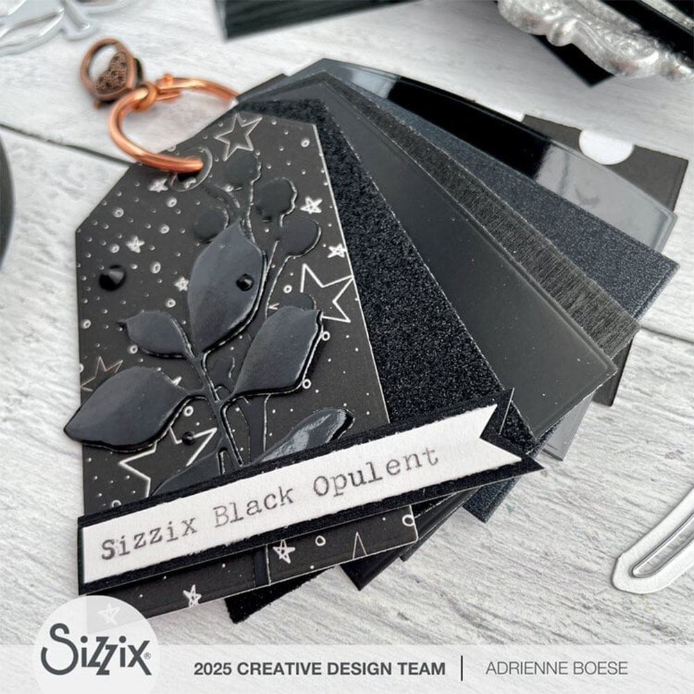Black Opulent Cardstock in 5 Finishes - 50 pack - Sizzix